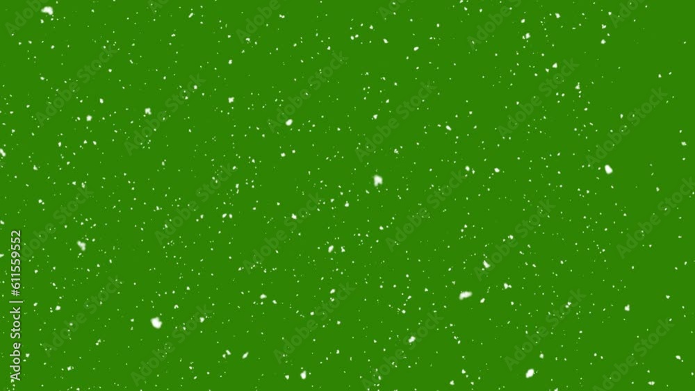 Snow falling on green screen background Stock Video | Adobe Stock