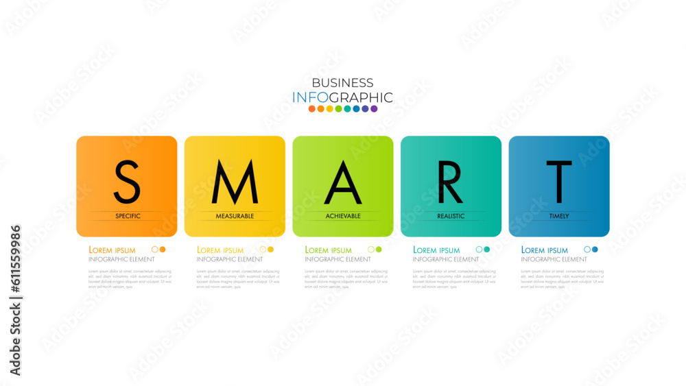 Infographic design template with SMART concept. can be used for ...