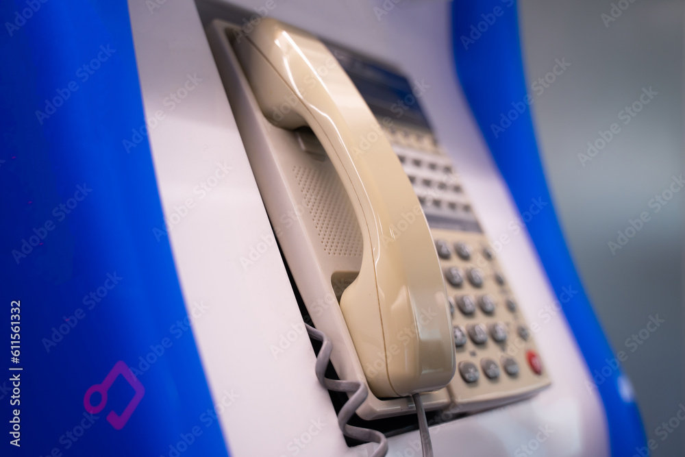 Public phone booths for emergency calls side view Stock Photo | Adobe Stock