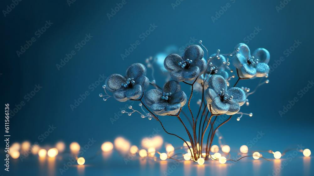 bouquet of blue flowers wallpaper - generative AI, KI Stock ...