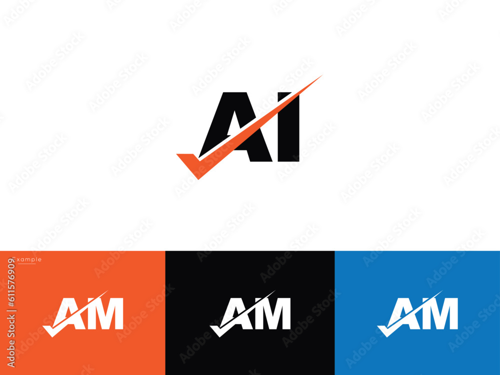 Check Mark Logo Ai ia Letter Template For You vector de Stock | Adobe Stock