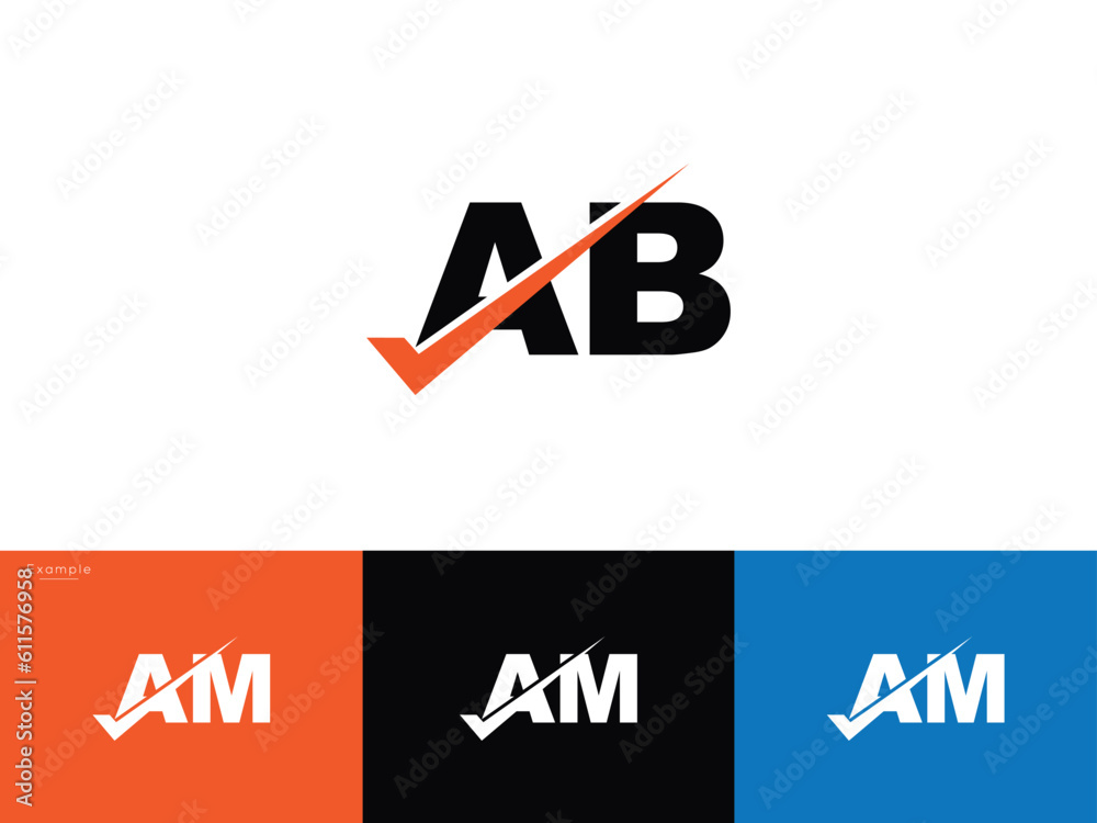Check Mark Logo Ab ba Letter Template For You Stock Vector | Adobe Stock