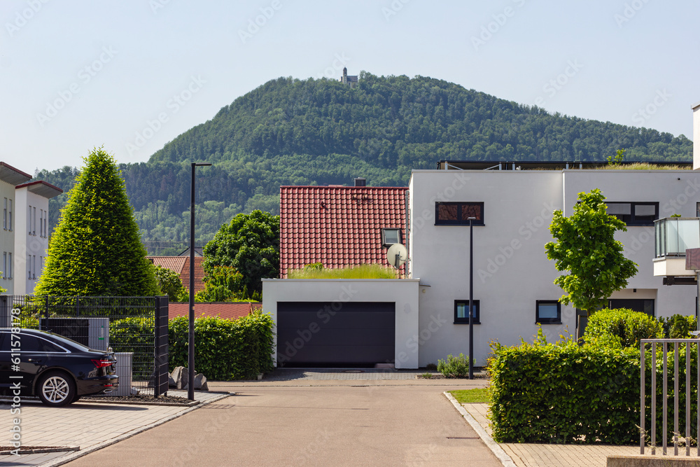 Poster garage carport on a modern house facade – Wall Art | UkPosters