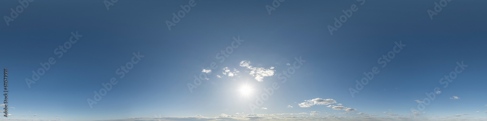 clear blue skybox with clouds as seamless hdri 360 panorama with zenith ...
