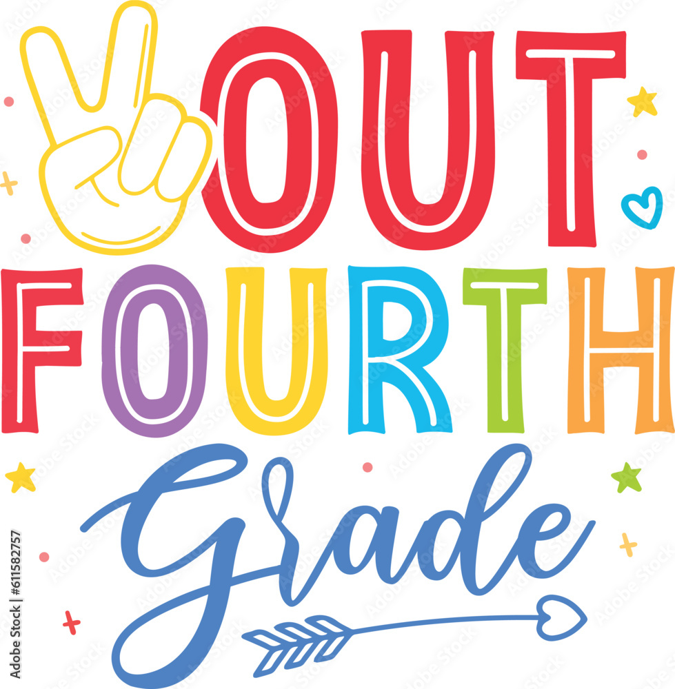 Peace out fourth grade kindergarten svg bundle Stock Vector | Adobe Stock