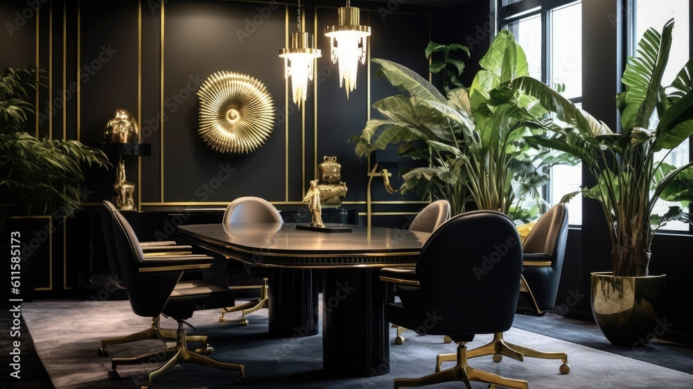Inspiring office interior design Art Deco style Conference Room ...