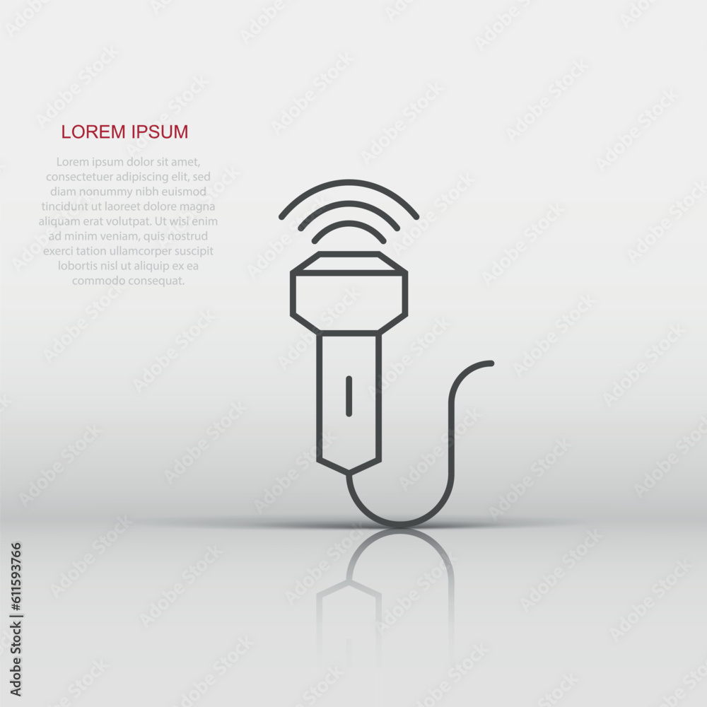 Ultrasound icon in flat style. Scanner equipment vector illustration on ...