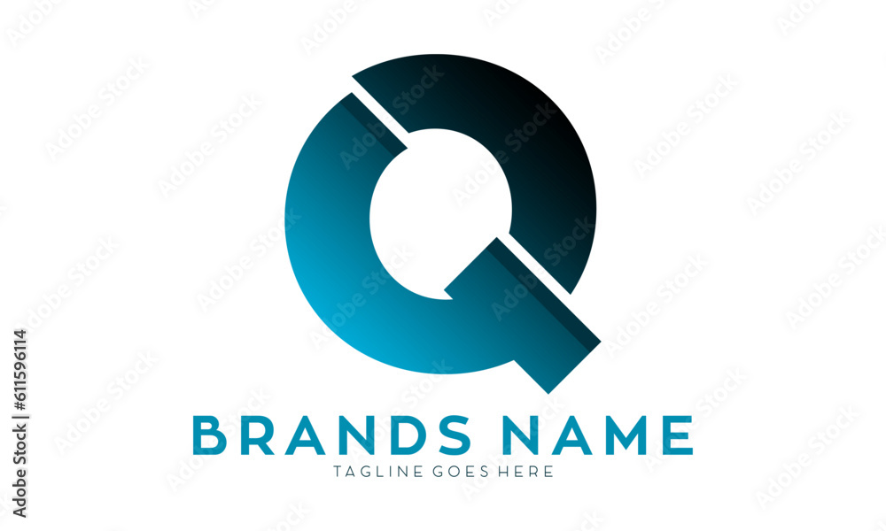 Letter Q alphabet with fracture effect vector logo Stock Vector | Adobe ...