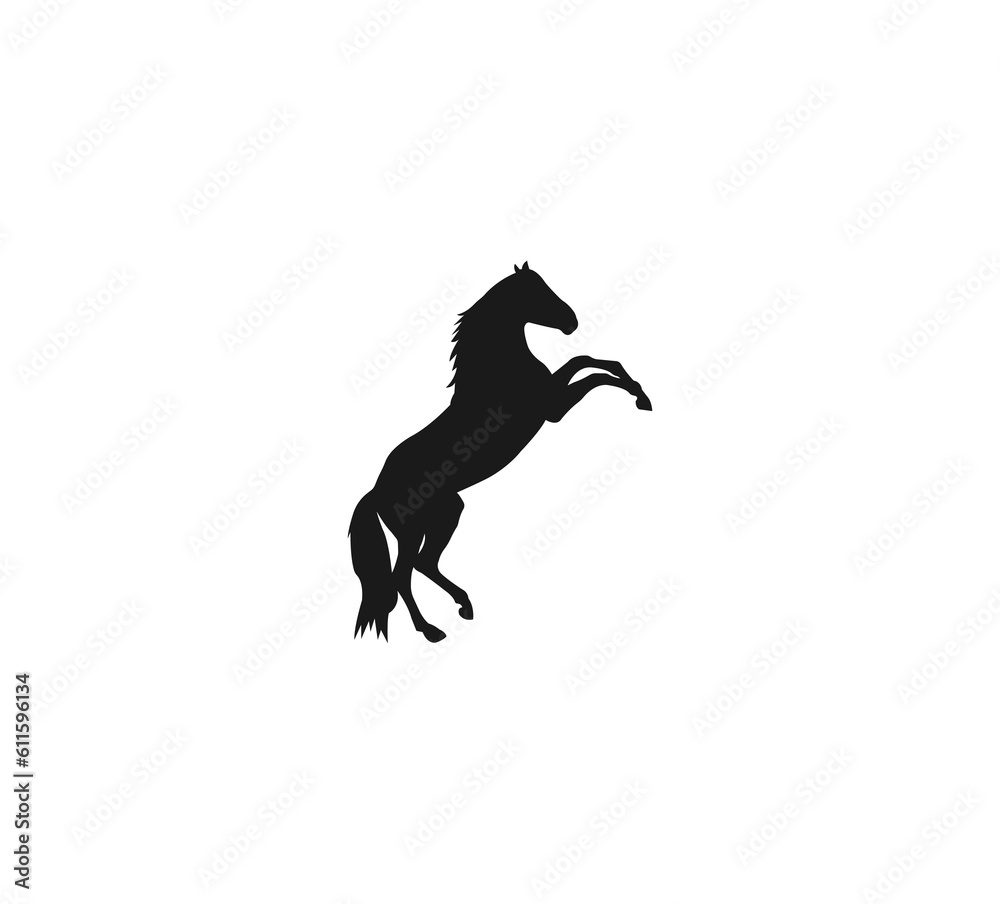 Horse Icon, Vector, Silhouette.Animal symbol. Stallion pictogram, flat ...