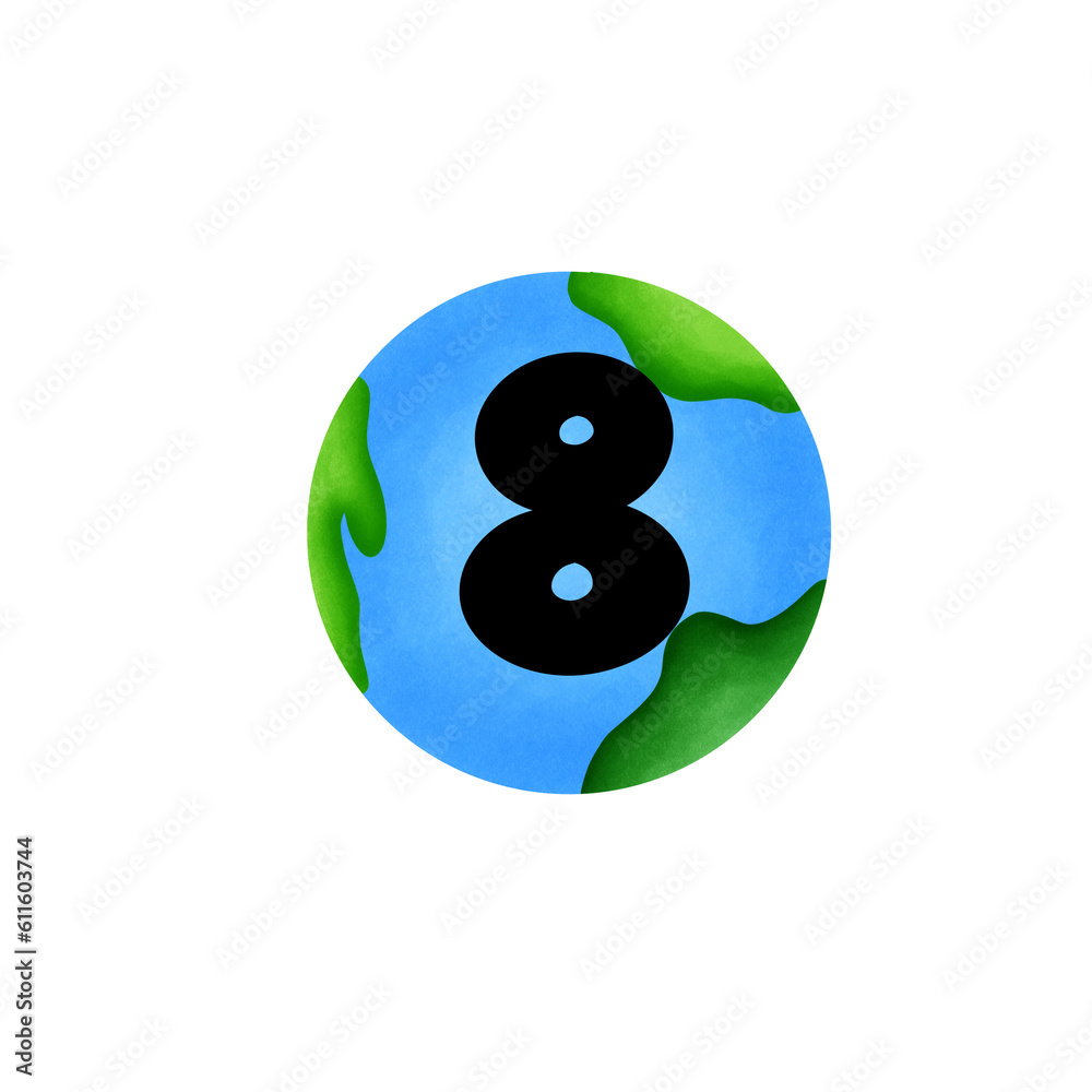 Ilustracja Stock Number Clip Art Designelements Cartoon Doodle Graphic