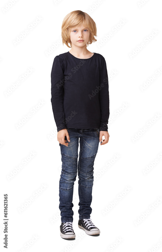 Girl, teenager and full body portrait standing in casual fashion ...