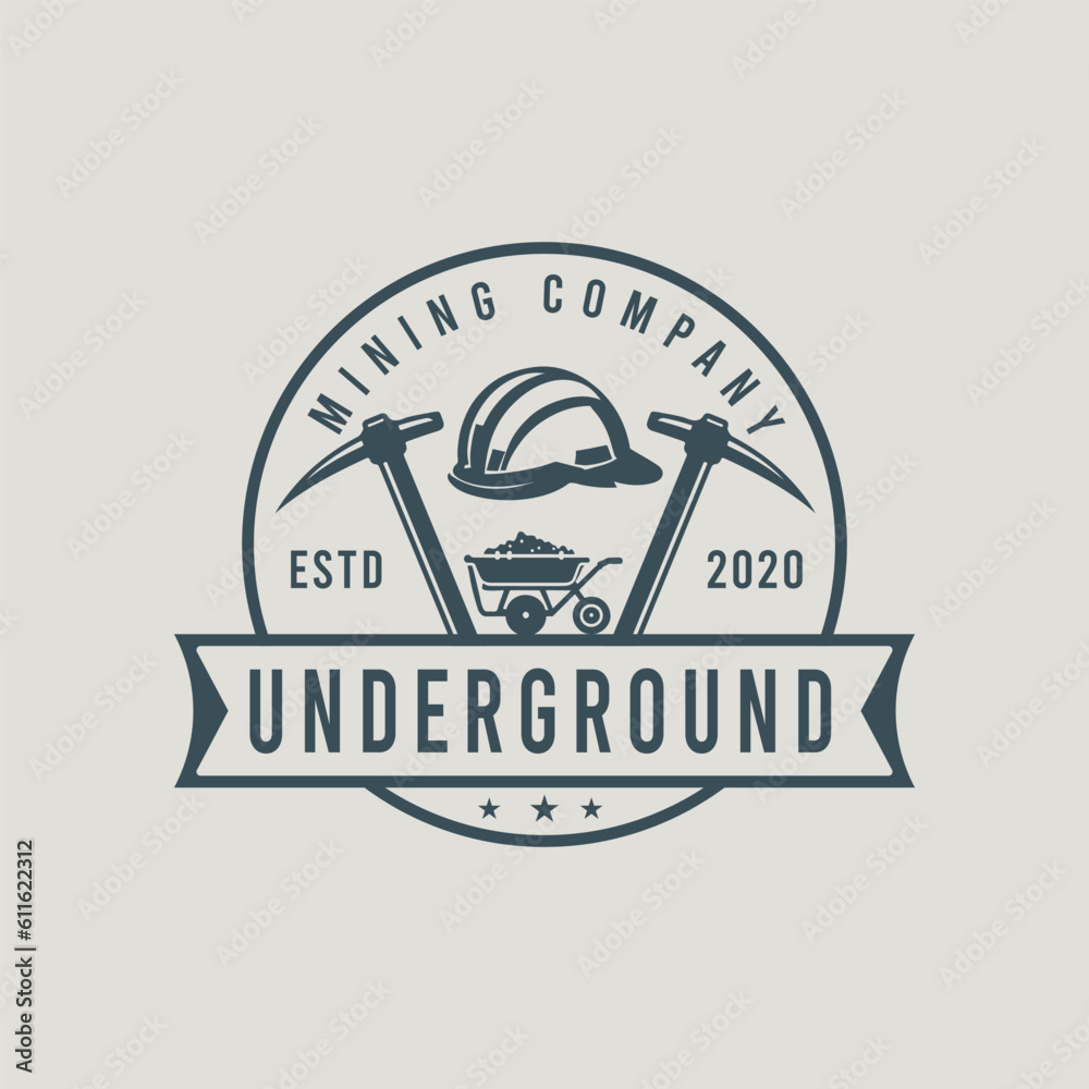 underground mining company logos, emblems, badges, and design elements ...