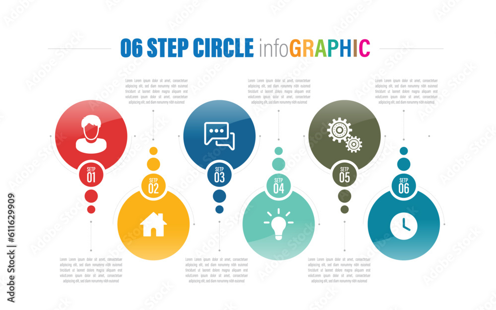 10 to 8 step process modern circle infographic diagram. elegant ...