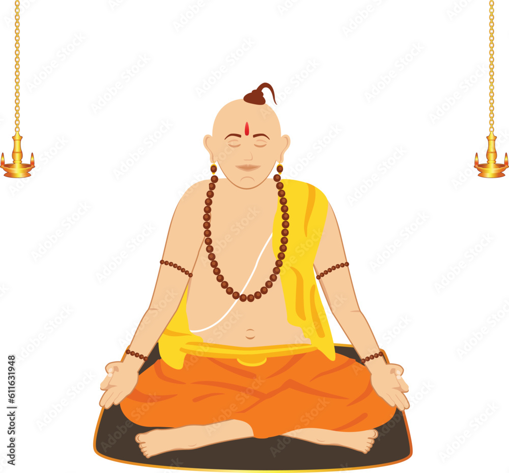 Creative and professional design of the Indian priest panditji ...