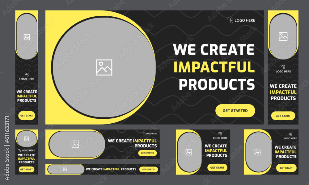 Set of digital web banner template design for soical media posts ...