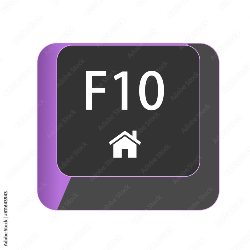 Single vector illustration, F10 button on the keyboard Stock Vector ...