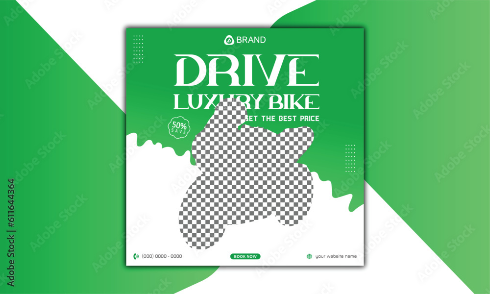 Motorcycle social media post template design Stock Vector | Adobe Stock