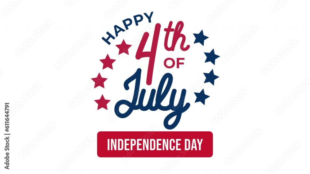 Happy Fourth of July Text Animation on Green Screen. Fourth of July ...