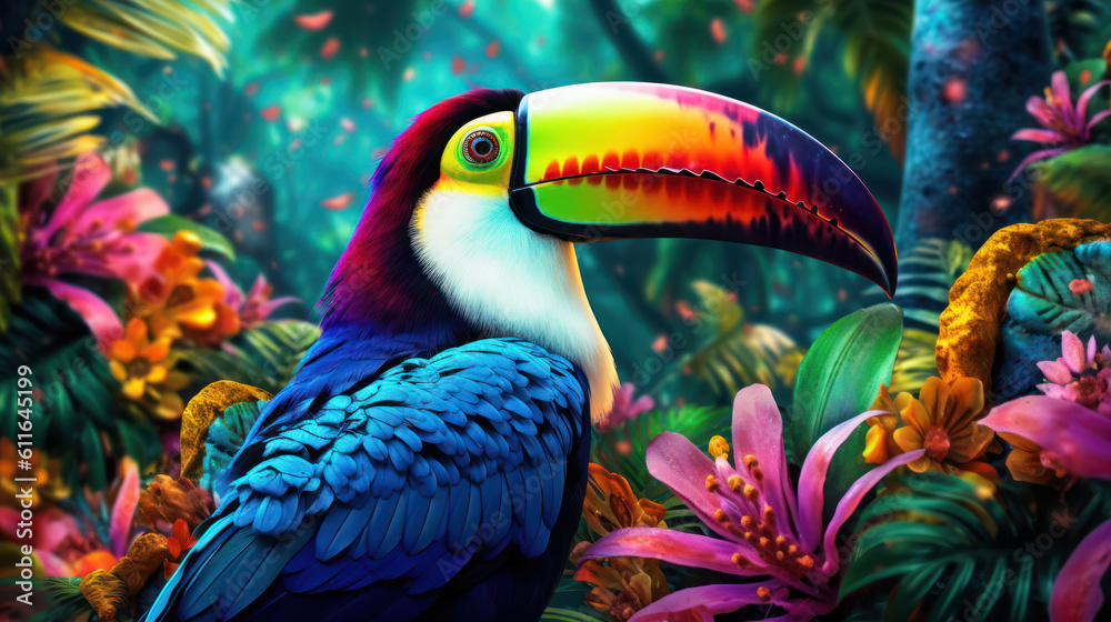 Colorful and cute Toco Toucan tropical bird Imaginary Images of Toco ...