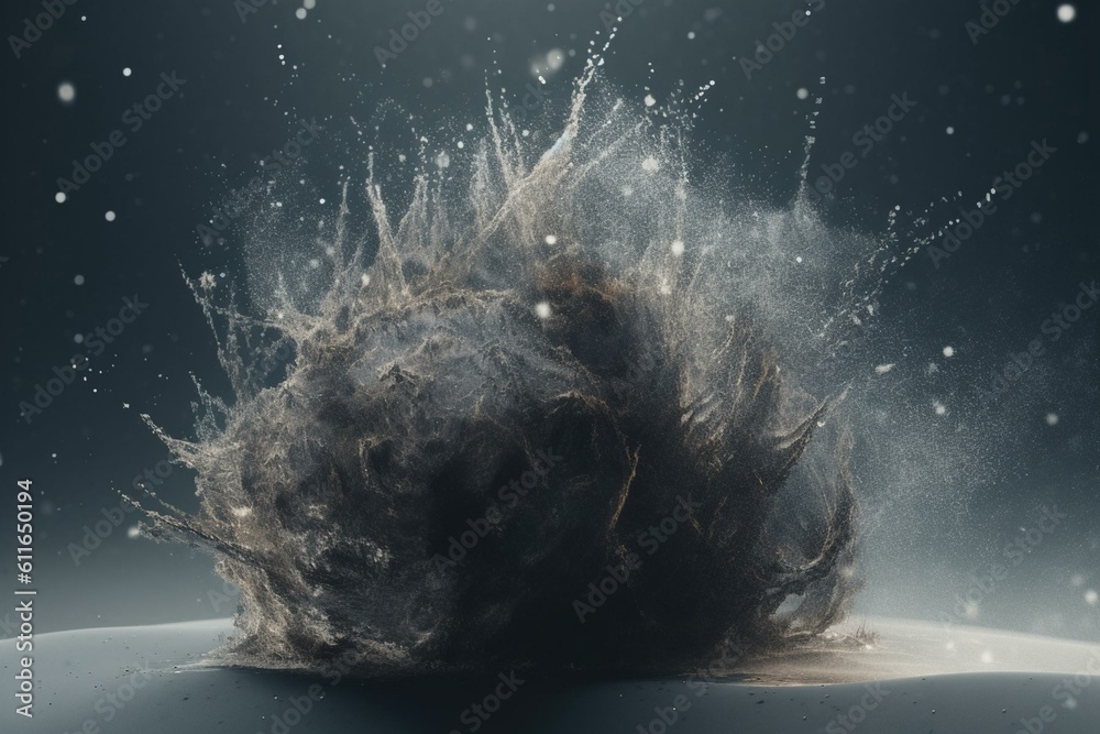 Digital whirlwind of dust particles resembling water circulation in a ...