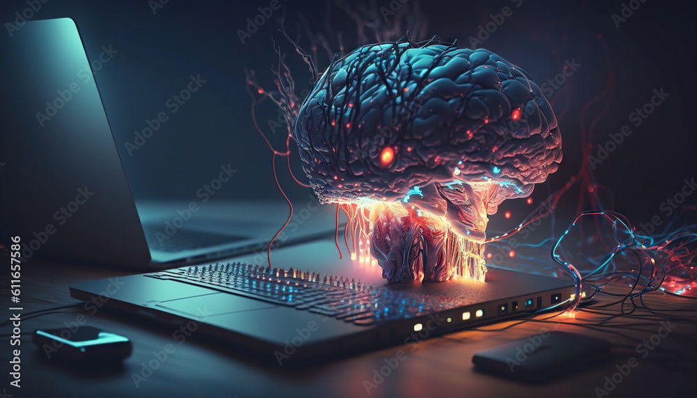 Digital brain machine - Artificial intelligence - generative AI, AI ...