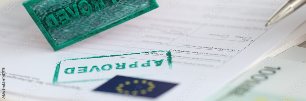 EU Schengen visa application and stamp approved document. Positive ...