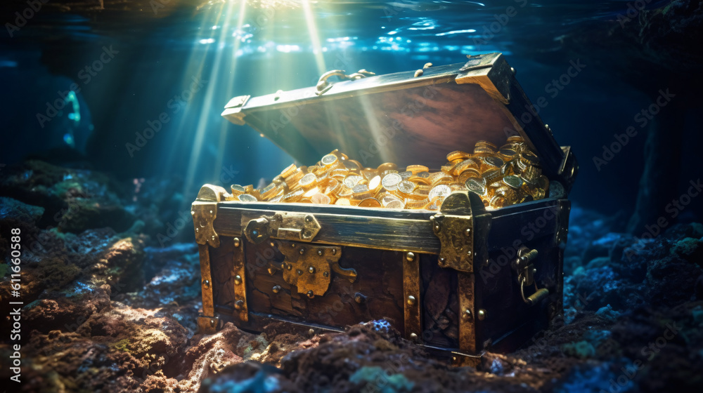 Gold Treasure Underwater