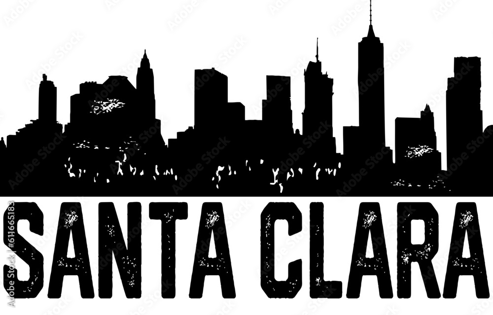 Vecteur Stock Santa Clara Skyline Silhouette. Black Santa Clara ...