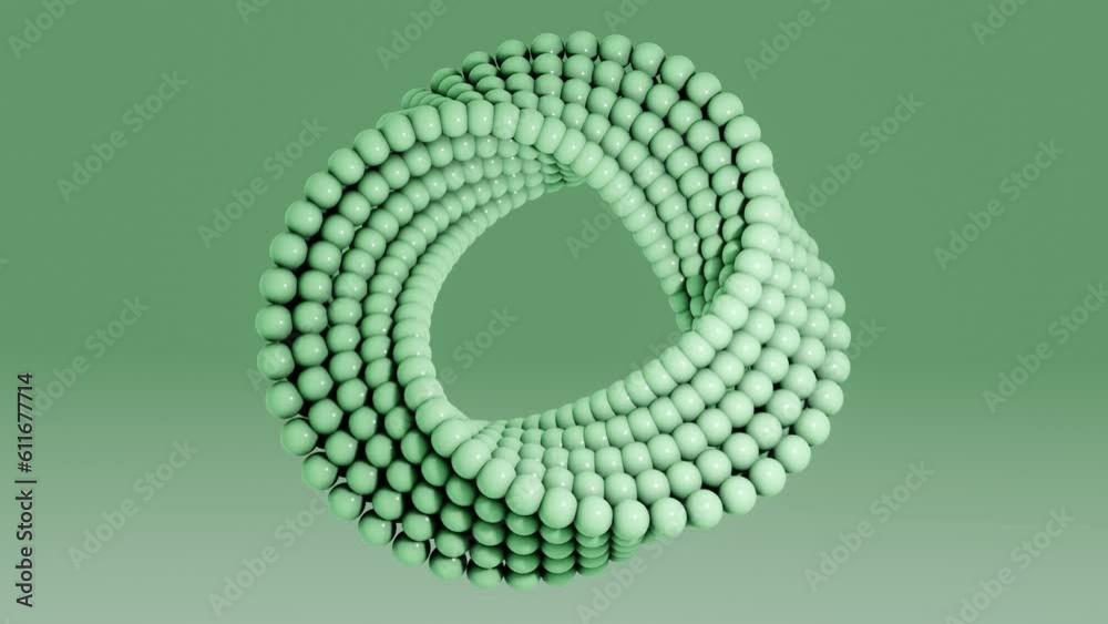 3d animation render of Abstract ring rotating. Smooth hypnotic pattern ...