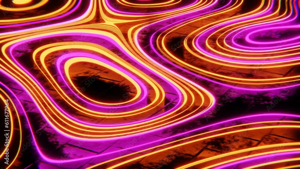 Abstract neon groovy 80s retro background. Seamless loop animation ...