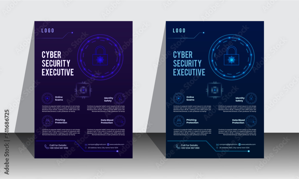 security flyer modern Layout with best color combination lighting Gradients Stock Vector | Adobe ...