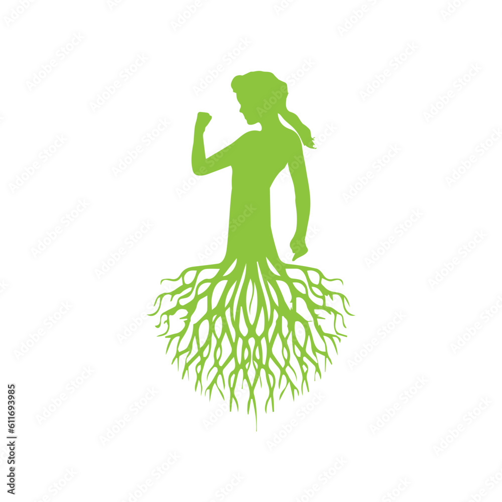 tree nymph or tree spirit in Greek mythology, with abstract and ...