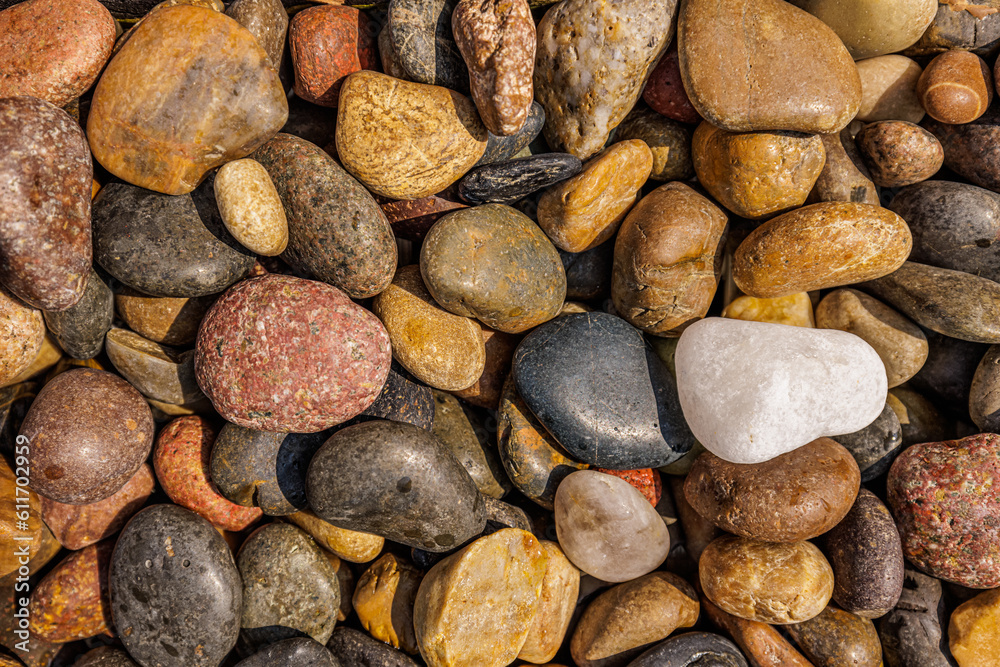 Colorful boulder pebble beach stones background seamless texture for ...
