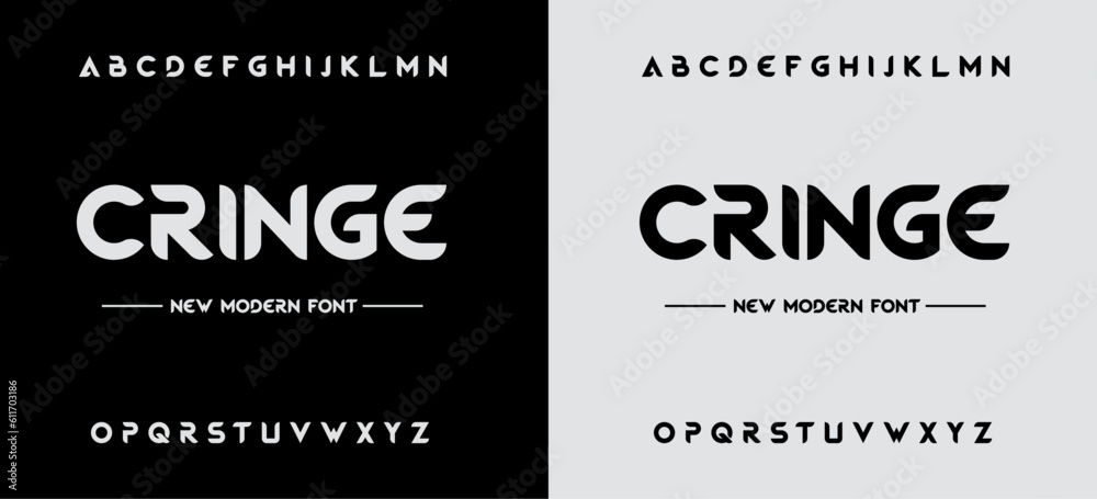 CRINGE, Elegant alphabet letters font and number. Classic Lettering Minimal Fashion Designs ...