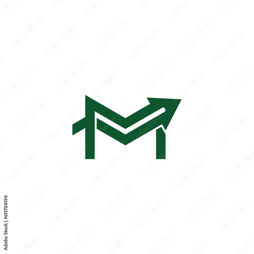 letter m stripes arrow chart logo vector Stock Vector | Adobe Stock