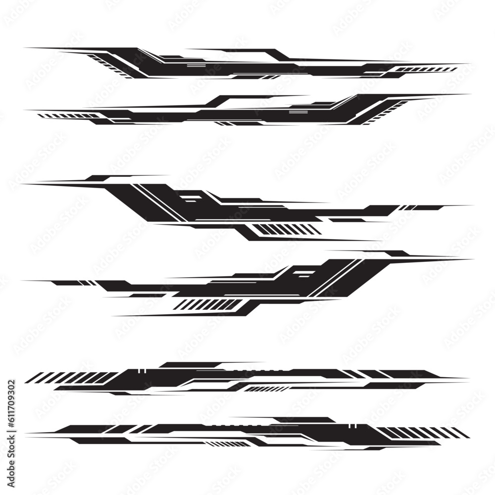 abstract tech lines shapes. abstract lines vehicle wrapping design ...