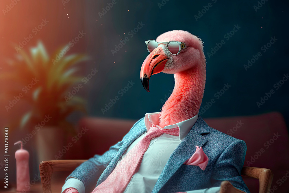 friendly and charismatic flamingo character involved in an everyday ...