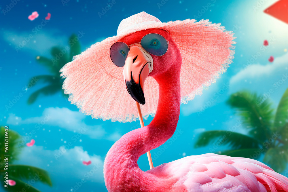 friendly and charismatic flamingo character involved in an everyday ...
