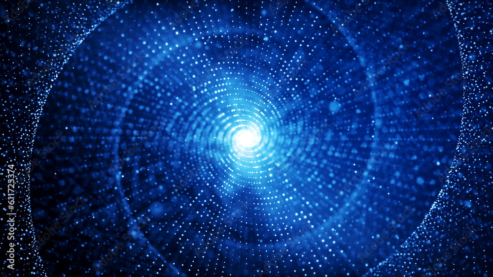 Abstract Space Blue Shiny Blurry Focus Concentric Spiral Dotted Lines ... Abstract Space Blue Shiny Blurry Focus Concentric Spiral Dotted Lines ...
