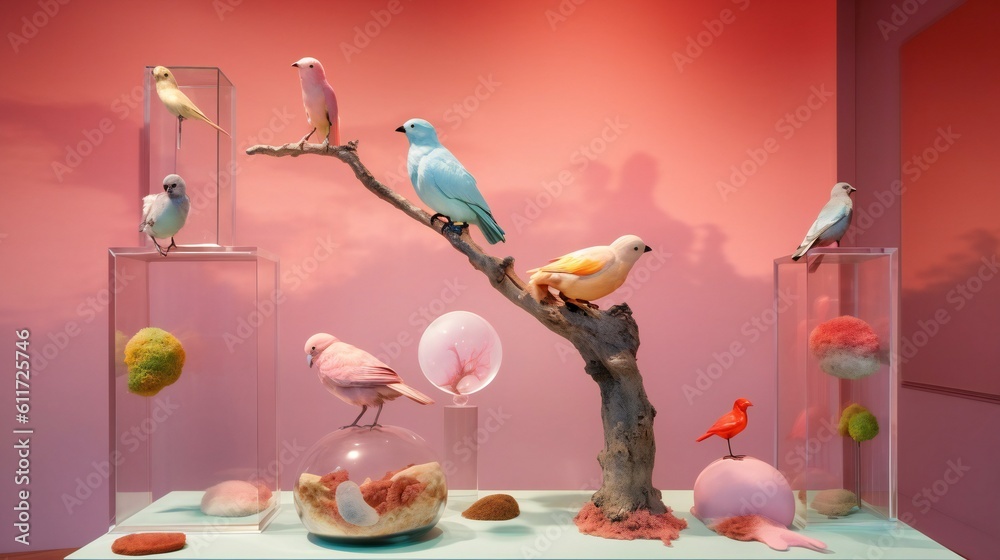 Surrealism, Floating objects installation, Various textures, Pastel ...