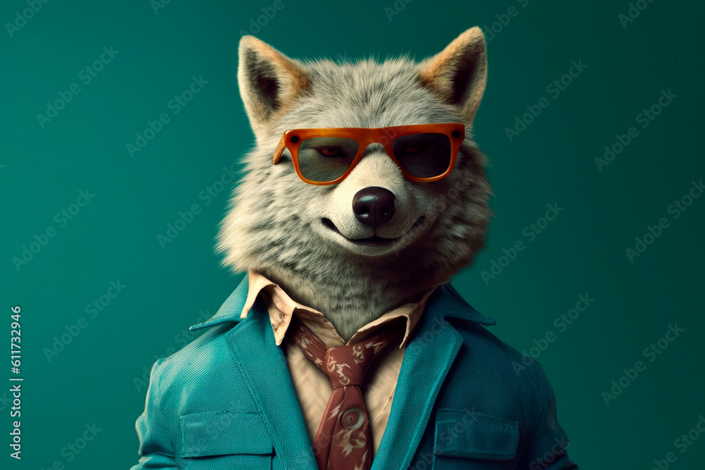 friendly and charismatic wolf character involved in an everyday ...