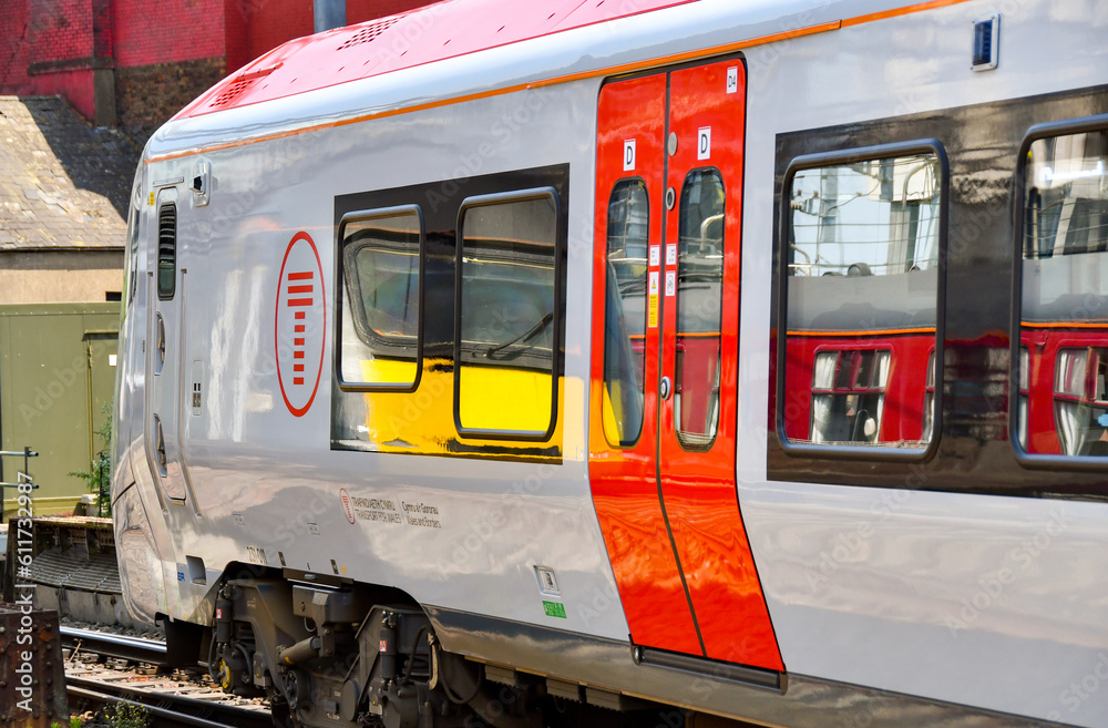 cardiff, Wales - 8 June 2023: from view of a new train operated by ...