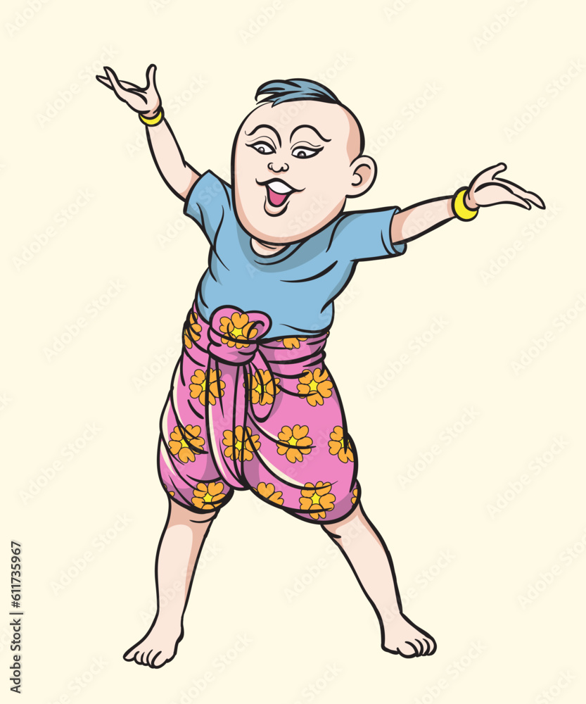 Thai traditional dance, Thai children, Thai cartoons. pop art retro ...
