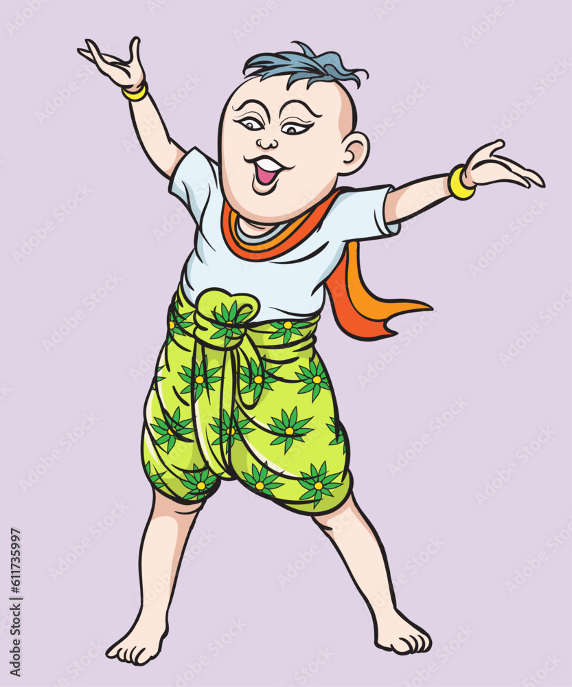 Thai traditional dance, Thai children, Thai cartoons. pop art retro ...