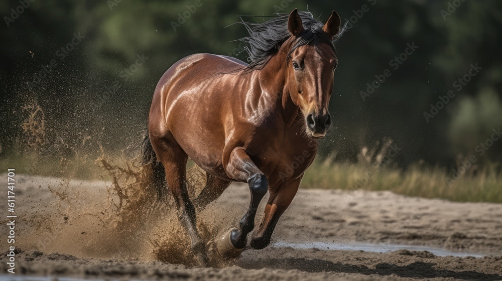 Pinto Horse, Pinto Horse with Long Mane Run, Horse running, Horse ...