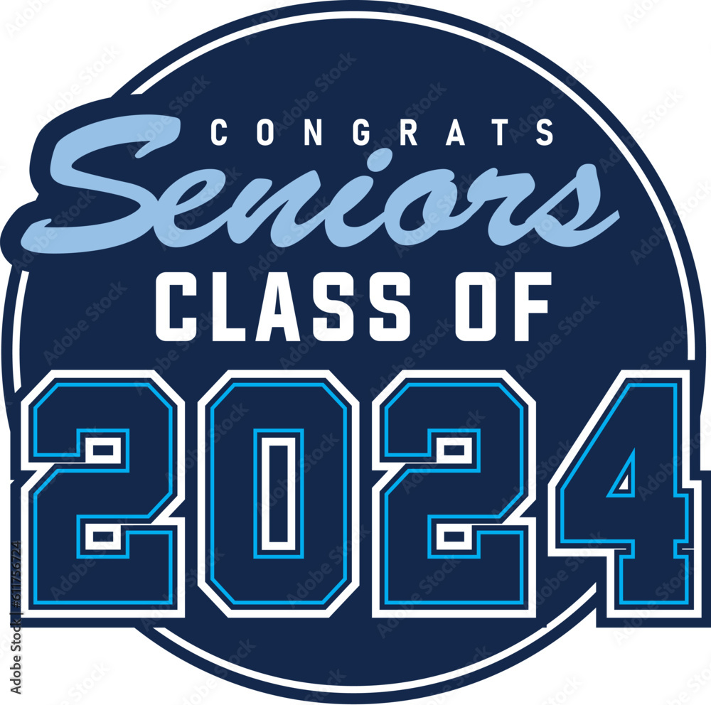 Congrats Seniors Class of 2024, Graduation Patch Banner Design Stock ...