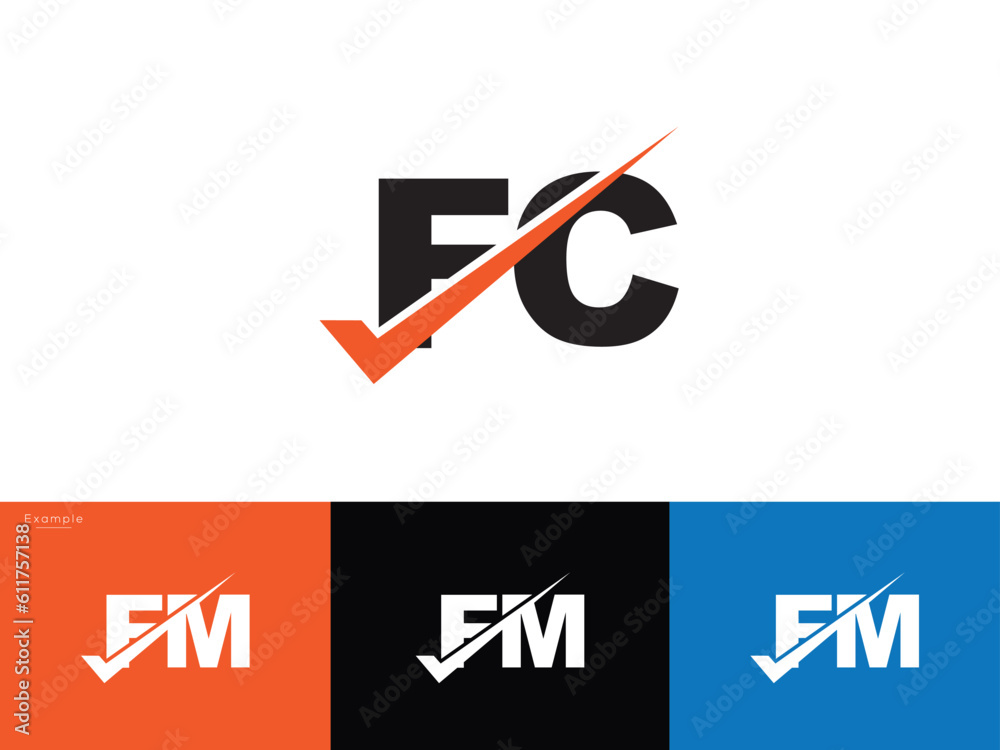 fc, fc Elegant Vector Emblem Checkmark Logo Stock Vector | Adobe Stock