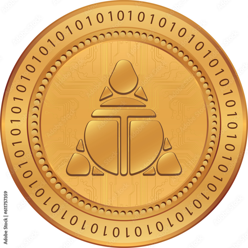 alien worlds-tlm virtual currency logo. vector illustrations. 3d ...