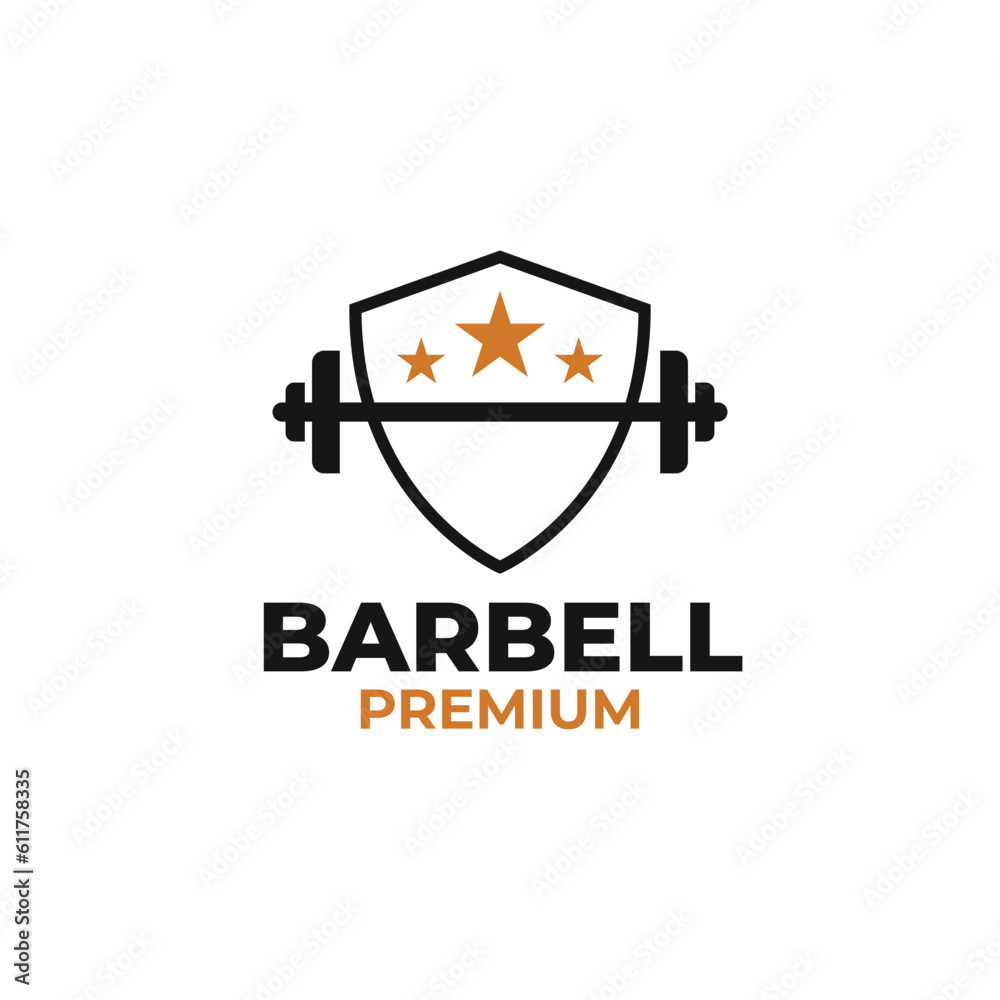 Barbell logo design vector concept illustration symbol icon Stock ...