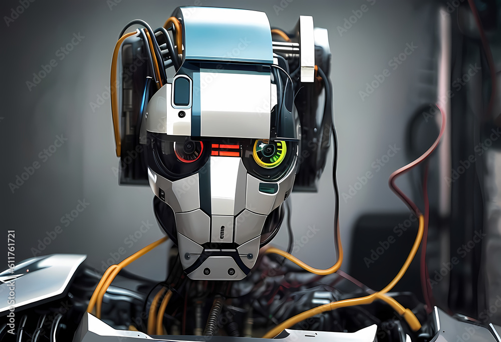 a robot artificial intelligence, cyborg, android, AI, Neural networks, Digital Twin, human ...